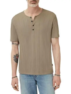 John Varvatos Ciel Variegated Rib Henley - Spruce
