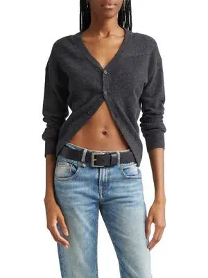 R13 Wrap Around Cashmere Cardigan - Charcoal