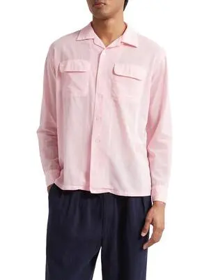 BEAMS Organdy Camp Shirt - 30 Pink