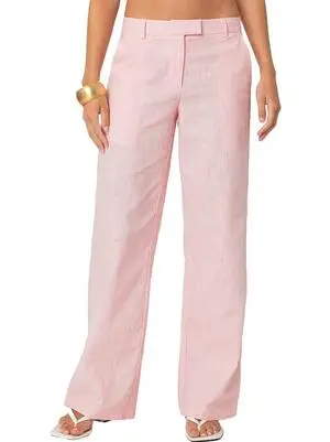 EDIKTED Arya Straight Leg Cotton Pants - Light-pink