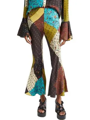 SIEDRES Jeslynn Patchwork Print Flare Pants