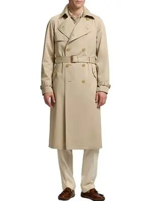 Ralph Lauren Purple Label Cotton Twill Trench Coat - Khaki Stone