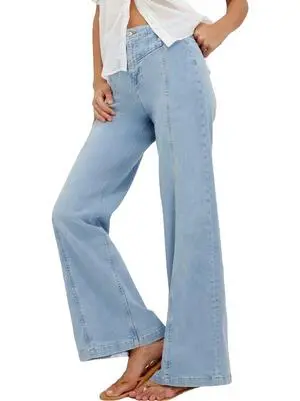 Free People Libre Front Yoke Wide Leg Jeans - Palermo