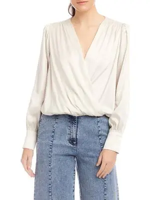 Fifteen Twenty Ines Drape Front Top - Off White