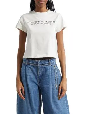 Alexander Wang Shrunken Cotton T-shirt - Vintage White