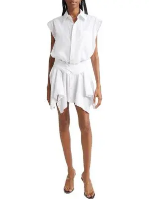 Alexander Wang Cutoff Double Cotton Poplin Shirtdress - White