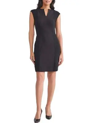 MISOOK Contrast Panel Ponte Sheath Dress