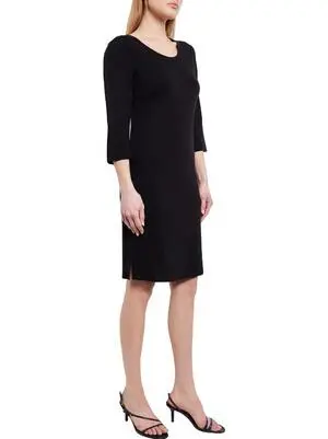 Misook Scoop Neck Sheath Dress - Black