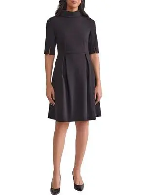 Misook Stretch Ponte Dress - Black