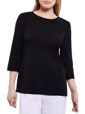 Misook Knit Tunic Top - Black