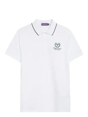 Ralph Lauren Purple Label Tipped Cotton Piqué Polo - Classic White
