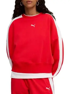 PUMA T7 Oversize Crewneck Sweatshirt For All Time Red