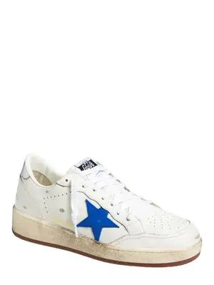 GOLDEN GOOSE Ball Star Low-top Sneakers - Optic White/blue/silver