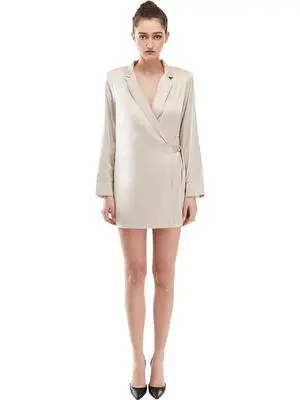 MOTHER OF ALL Phoebe Blazer Mini Dress - Champagne