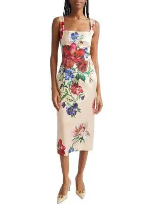 Dolce & Gabbana Floral Stretch-satin Sheath Dress - H25pr B.fiori Antichi Fnud