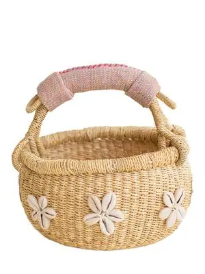 INDEGO AFRICA Flower Bolga Basket - Pink