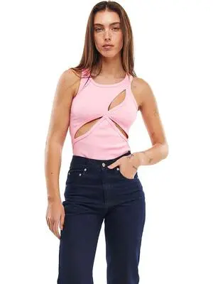 MOTHER OF ALL Ariel Rib Top - Baby Pink