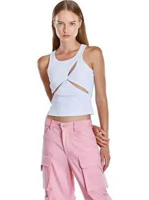 MOTHER OF ALL Ariel Rib Top - White