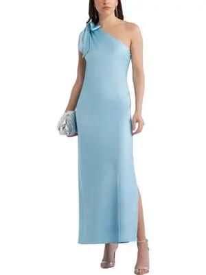 Chelsea28 Bow One-shoulder Maxi Dress - Blue