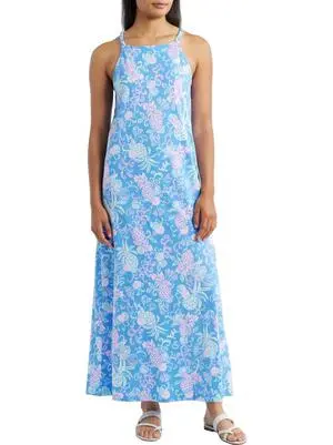 LILLY PULITZER® Printed Maxi Dress - Sun Washed Blue Citrus Crush