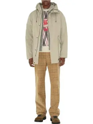 Burberry Detachable Warmer Nylon Blend Parka - Hunter Beige