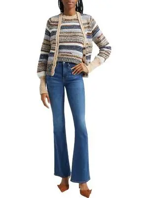 VERONICA BEARD Cecily Mixed Stripe Cotton Cardigan
