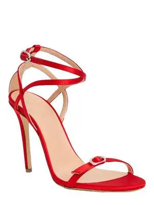 Bruno Magli Bruna Ankle Strap Sandal Red Satin