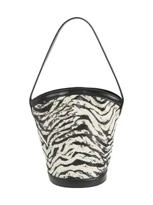 REFORMATION Giuliana Bucket Bag Zebra Raffia