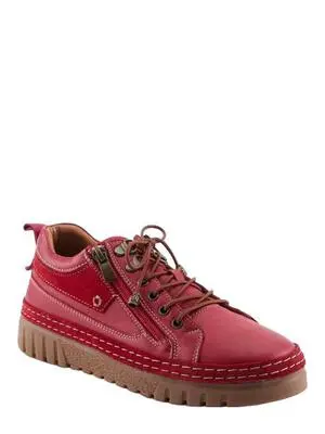 SPRING STEP SHOES Lauria Leather Sneakers Red
