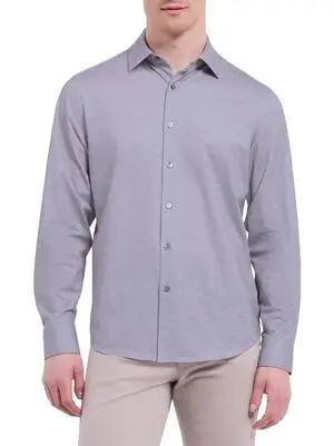 Bugatchi James Ooohcotton® Herringbone Button-up Shirt Sand