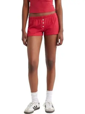 BELLA VENICE Cotton Shorts - Red