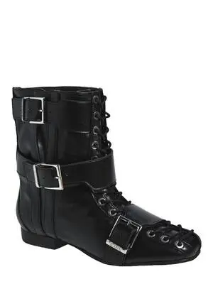 GANNI Lace-up Ankle Boots - Black