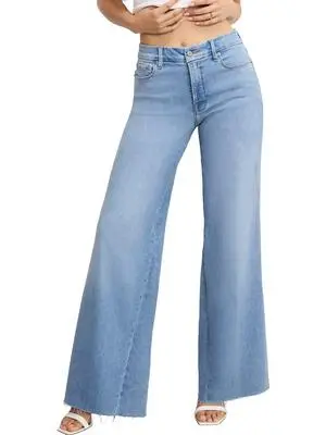 Good American High Waist Wide Leg Palazzo Jeans - Indigo983