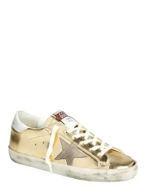 GOLDEN GOOSE Super-star Metallic Low-top Sneakers - Gold/beige/milk