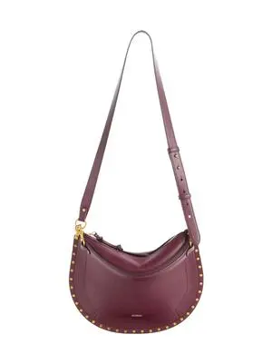 Isabel Marant Oskan Soft Zipped Leather Crossbody Bag - Burgundy