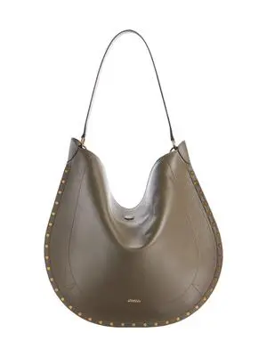 Isabel Marant Oskan Bubble Leather Hobo Bag - Khaki