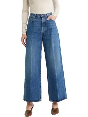 FRAME The Pixie Collegiate Wide Leg Jeans - Galactic