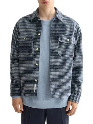 Scotch & Soda Stripe Structured Overshirt - Blue Stripe