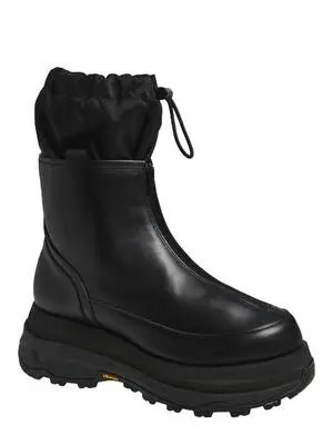 Sacai Leather Platform Boots - Black