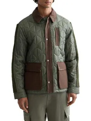 Scotch & Soda Quilted Water Repellent Military Jacket - Thyme