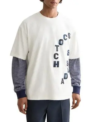 Scotch & Soda Loose Fit Logo Appliqué T-shirt - Eggnog