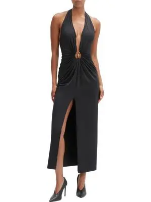 Bardot Alma Plunge Neck Dress - Black