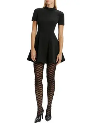 Bardot Zephyra Short Sleeve Minidress - Black