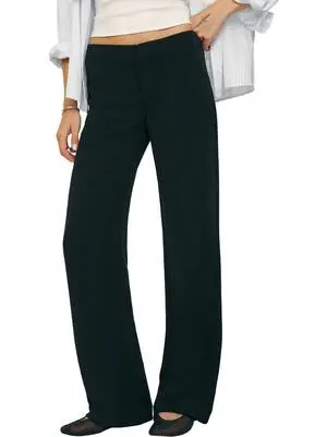 REFORMATION Vida Straight Leg Pants - Pitch Black