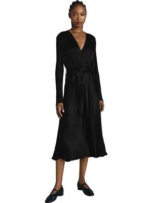 GHOST LONDON Meryl Satin Midi Dress - Black