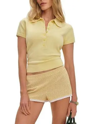 REFORMATION Bentley Crop Polo - Pineapple