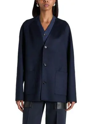 Bottega Veneta Light Wool & Cashmere Double Face Coat - 4121 Navy