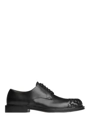 Bottega Veneta Intrecciato Toe Derby - 1000 Black