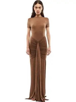 MOTHER OF ALL Viola T-shirt Maxi Dress - Brown