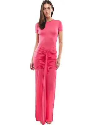 MOTHER OF ALL Viola T-shirt Maxi Dress - Fushia